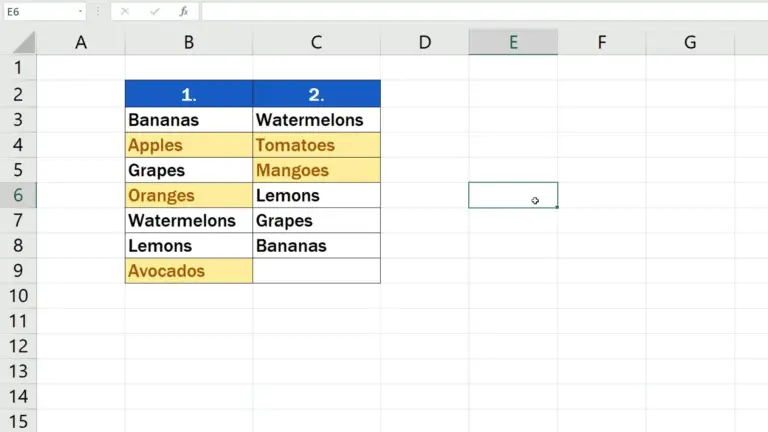 How to Compare Two Columns in Excel to Find Differences