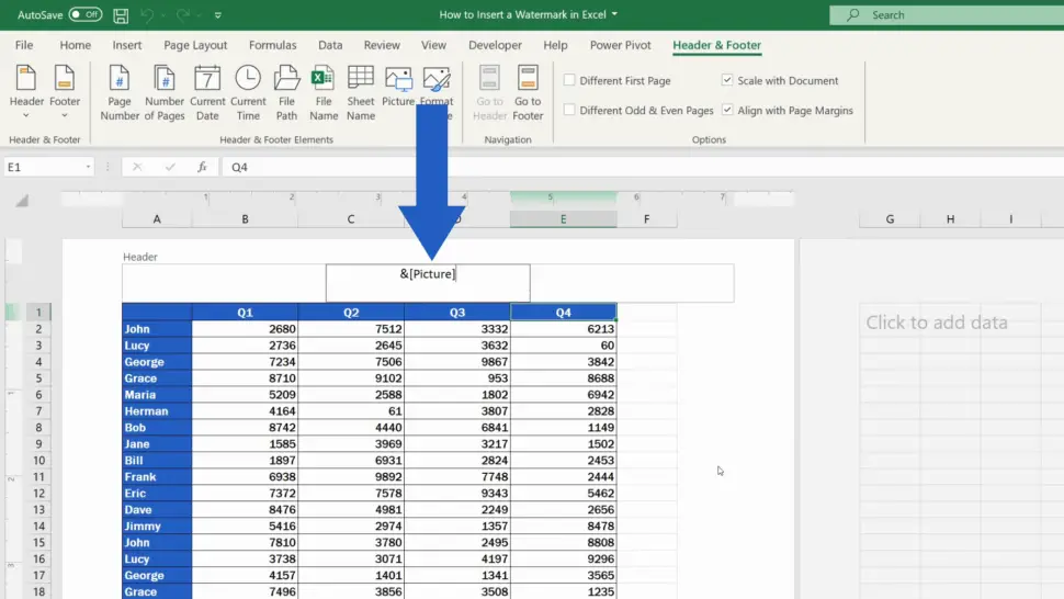 How to Insert a Watermark in Excel