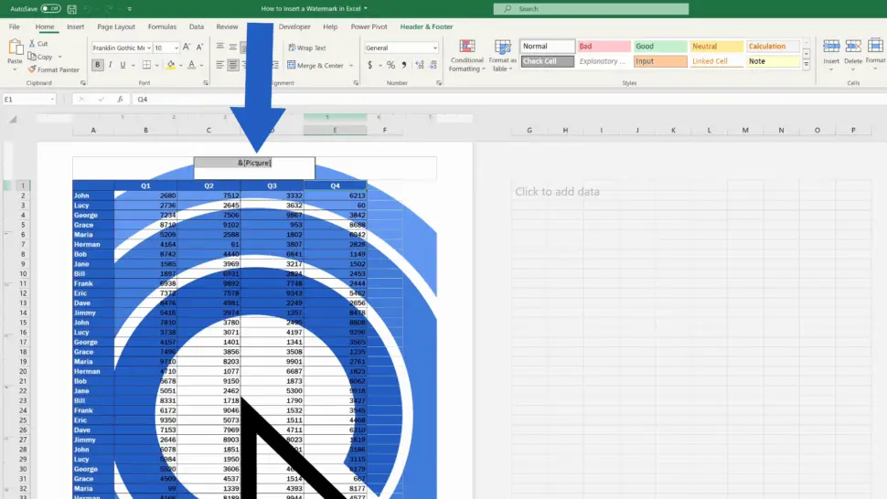 How to Insert a Watermark in Excel
