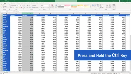 How to Select Two Different Columns in Excel at the Same Time