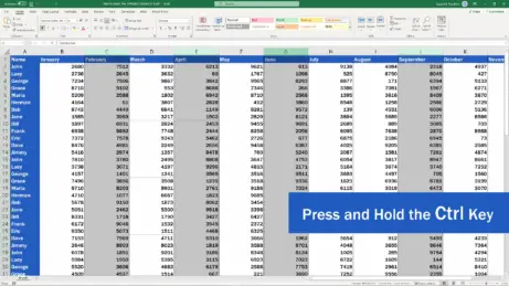 How to Select Two Different Columns in Excel at the Same Time