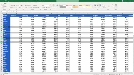 How to Select Two Different Columns in Excel at the Same Time