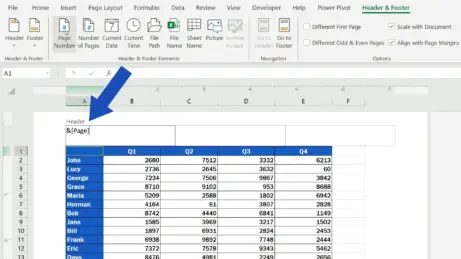 How to Insert Page Numbers in Excel