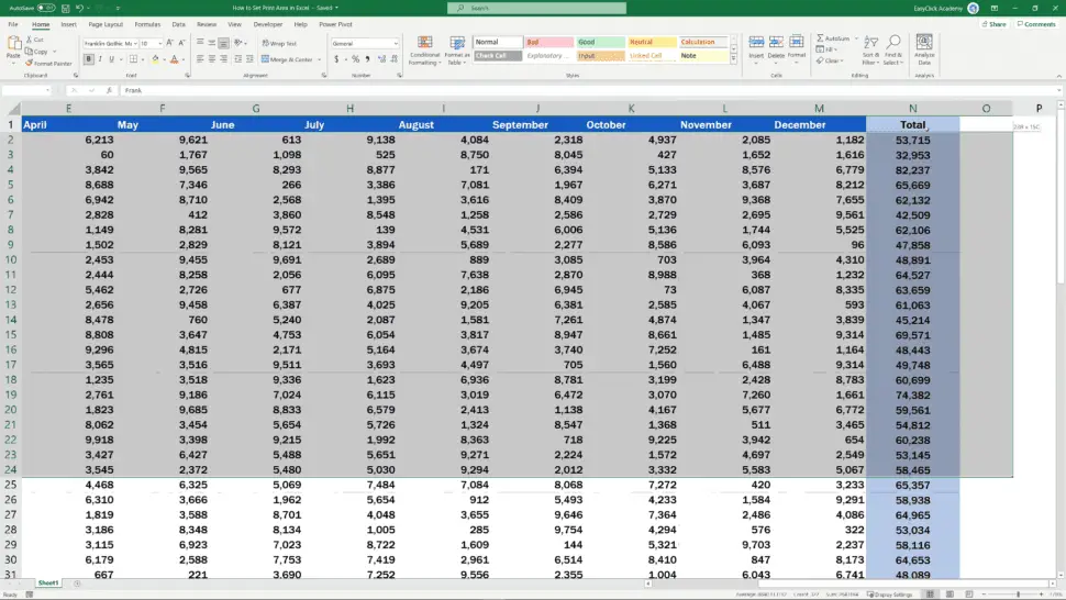 How to Set the Print Area in Excel