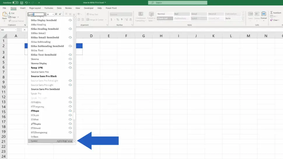 How to Write Pi in Excel