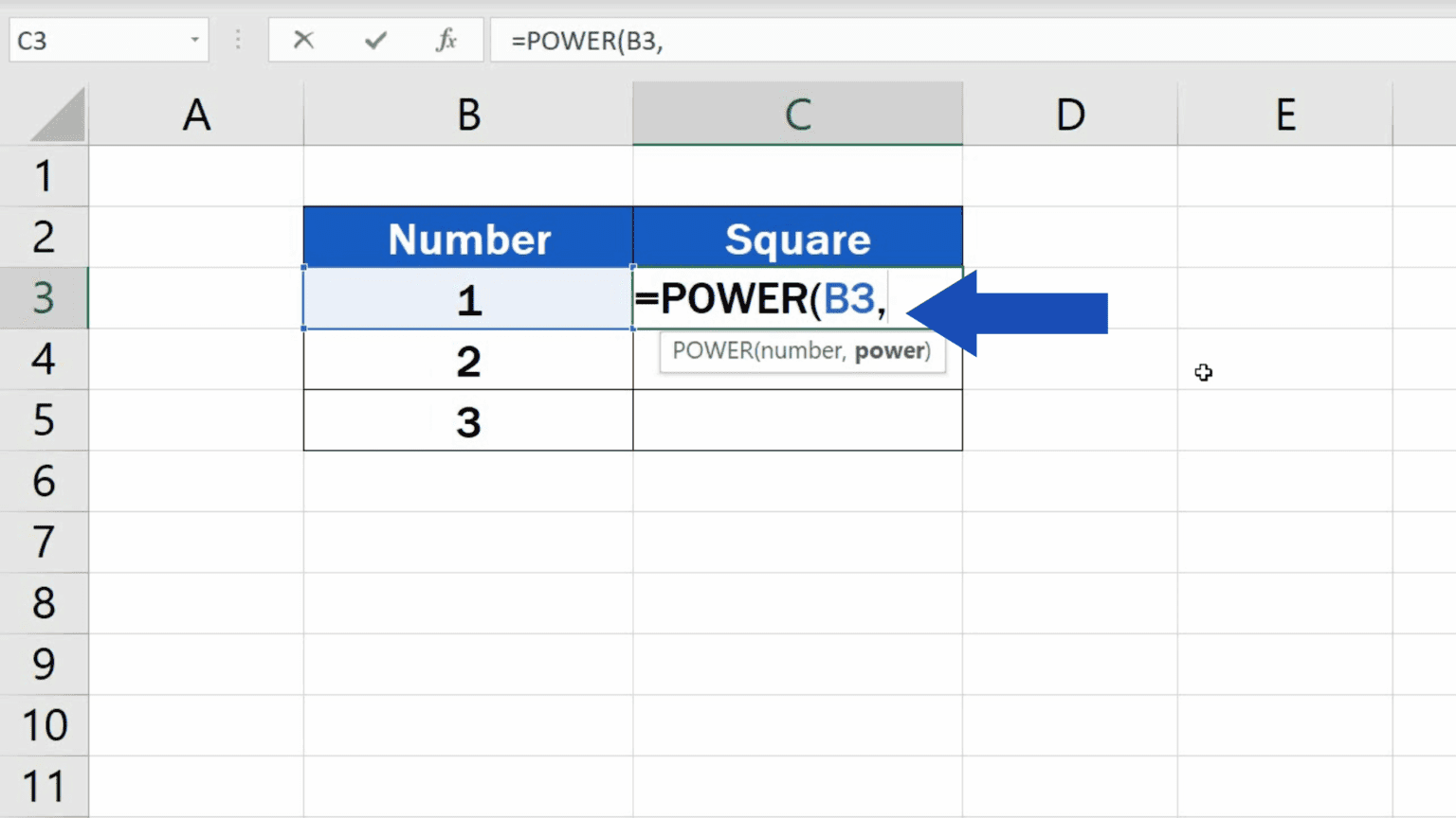 How to Square a Number in Excel