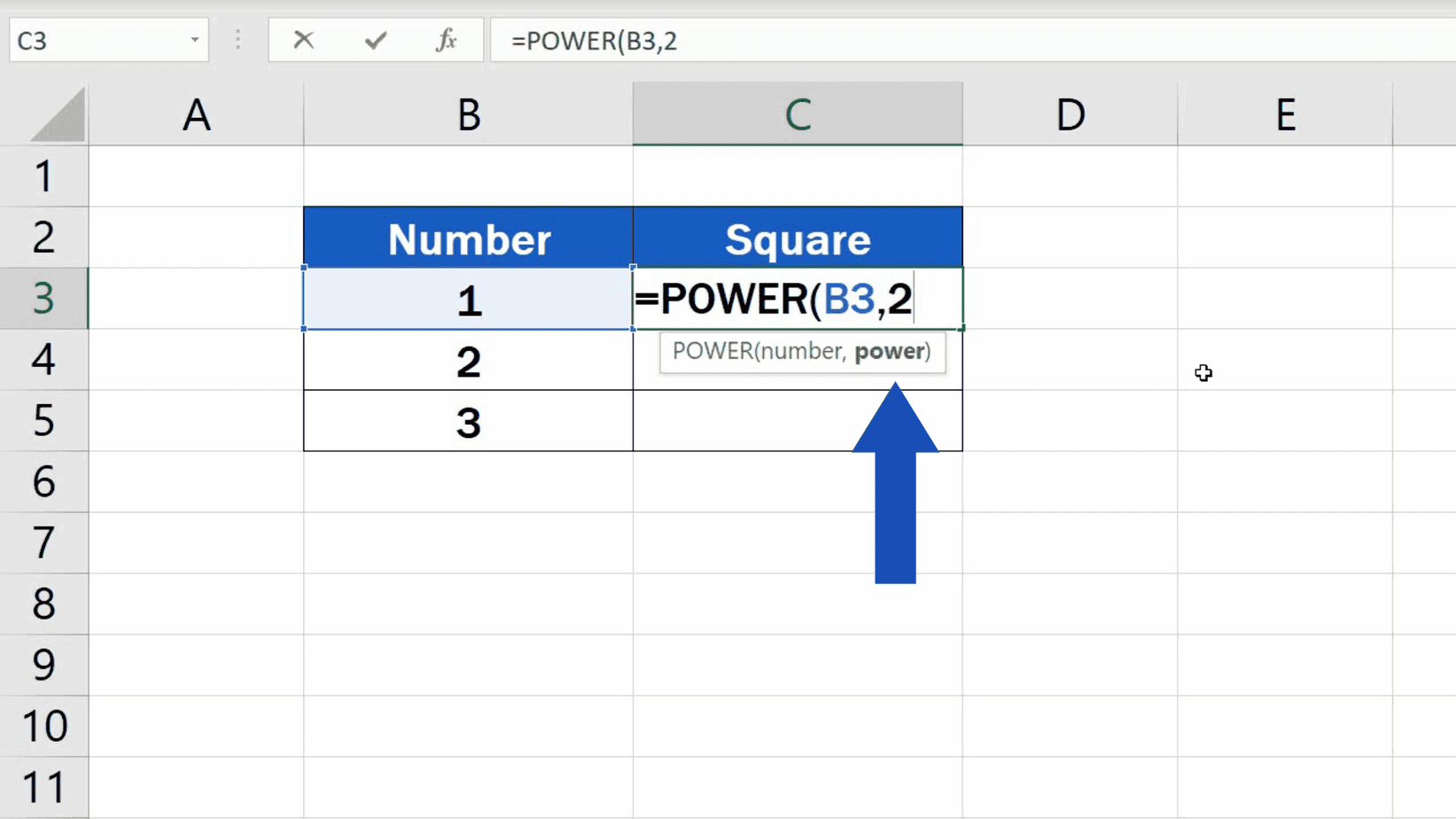 How to Square a Number in Excel