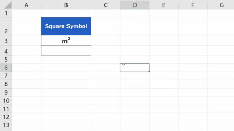 How to Write the Squared Symbol in Excel