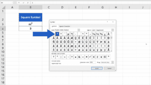 How to Write the Squared Symbol in Excel