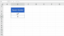 How to Write the Squared Symbol in Excel