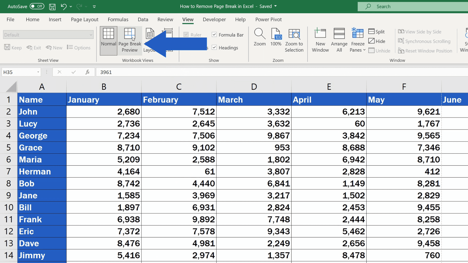 How To Remove A Page Break In Excel