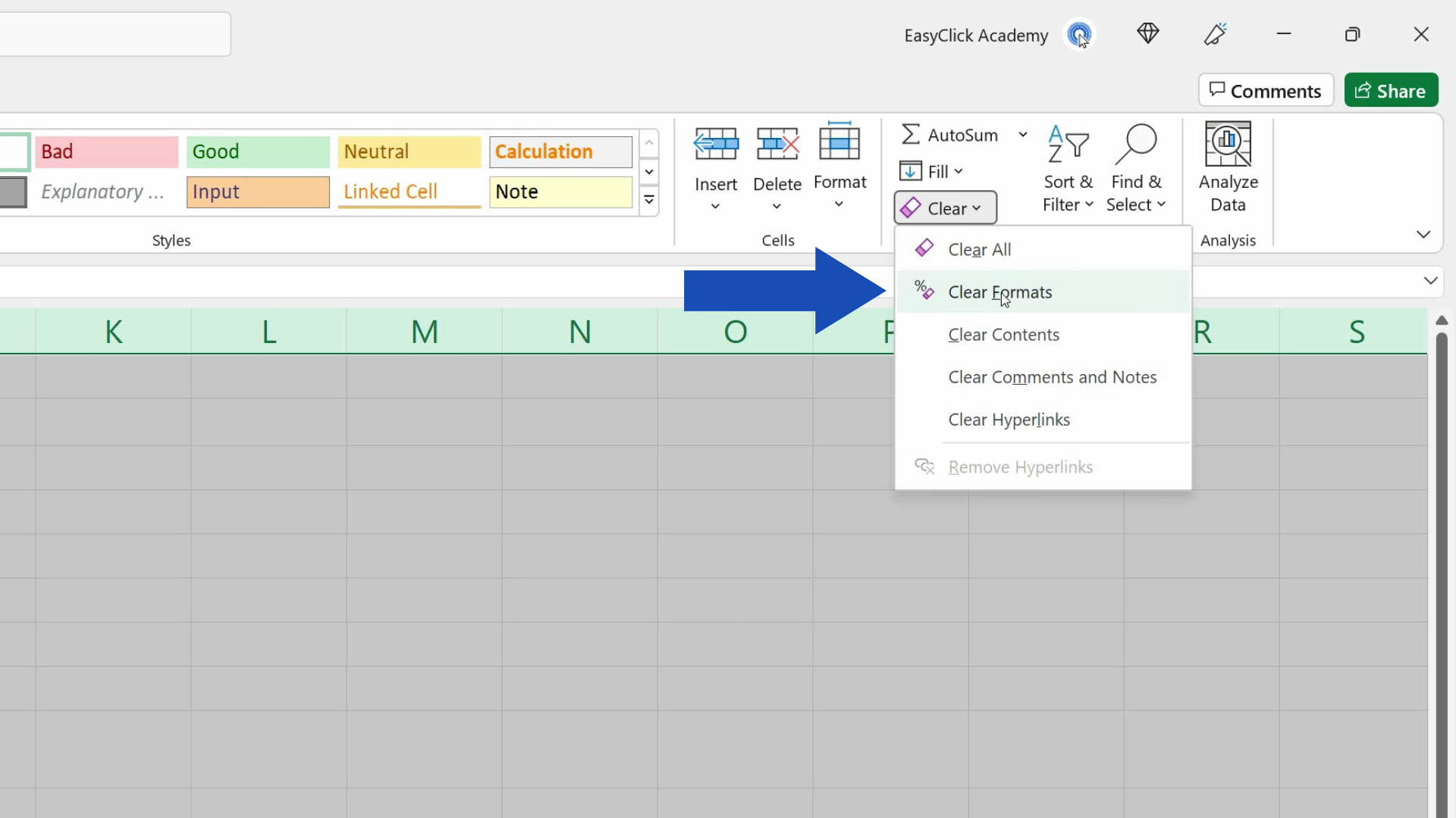 How To Clear Formatting In Excel