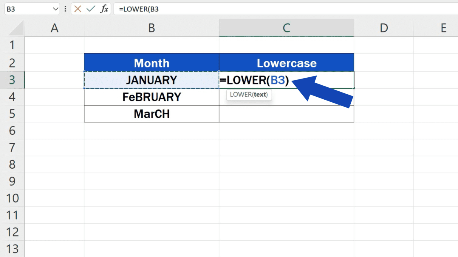 How to Change Capital Letters to Lowercase in Excel