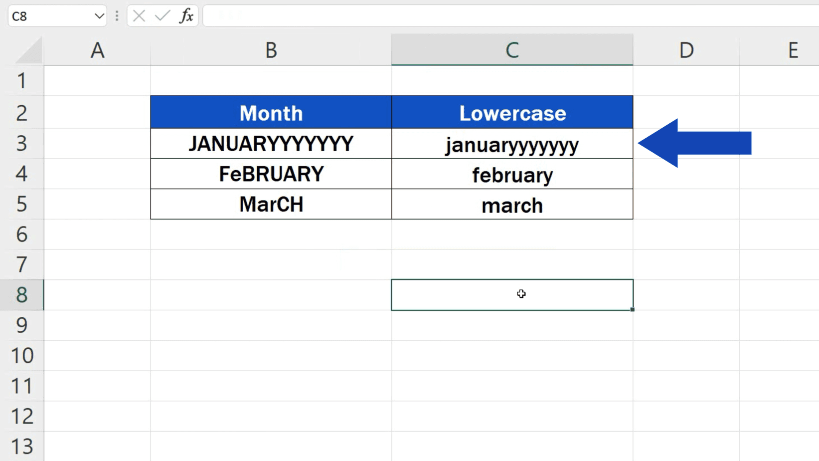How to Change Capital Letters to Lowercase in Excel