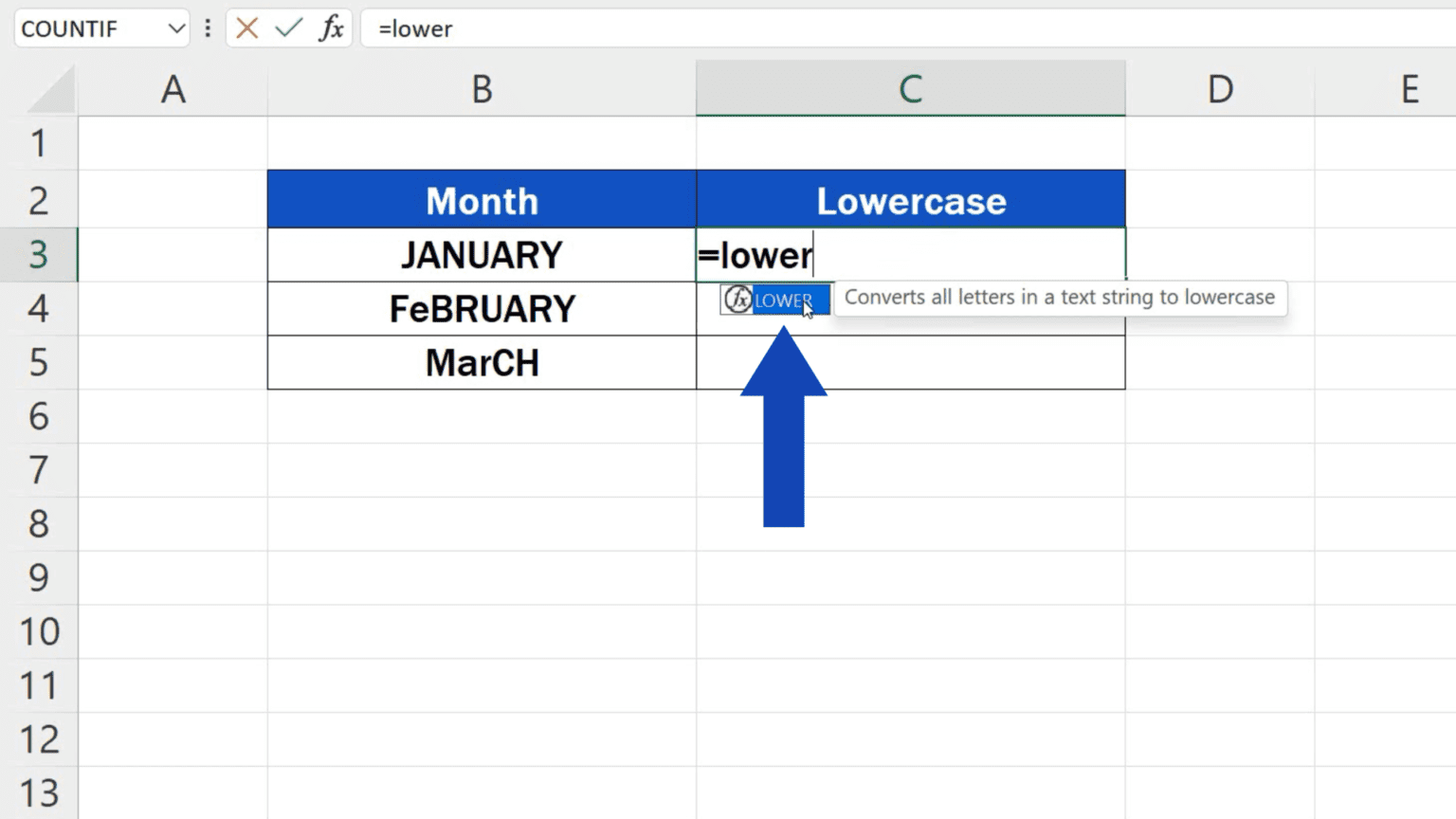 How to Change Capital Letters to Lowercase in Excel