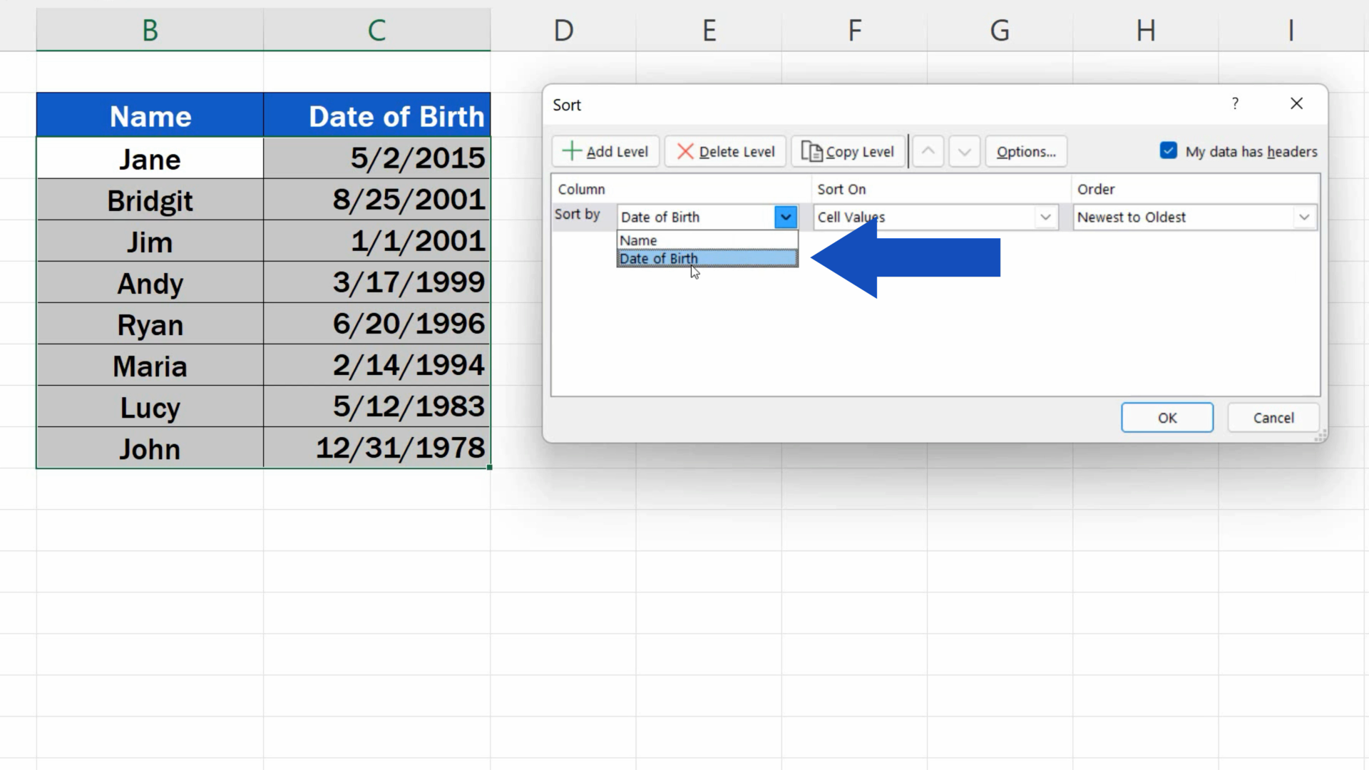 How to Sort by Date in Excel