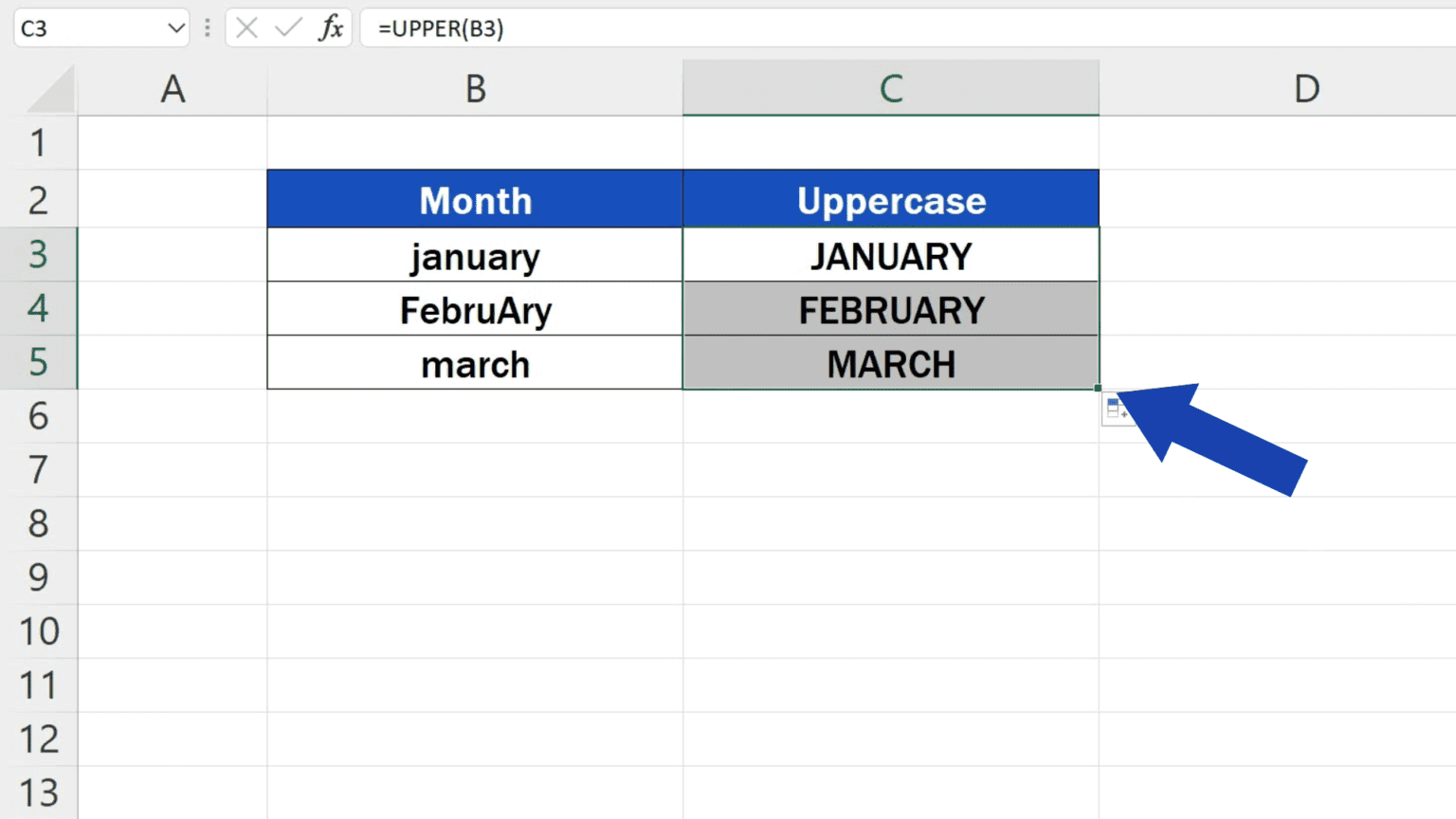 How to Change Lowercase to Uppercase in Excel