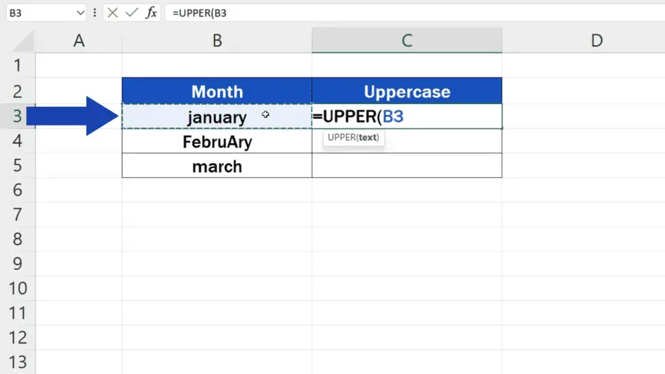 How to Change Lowercase to Uppercase in Excel