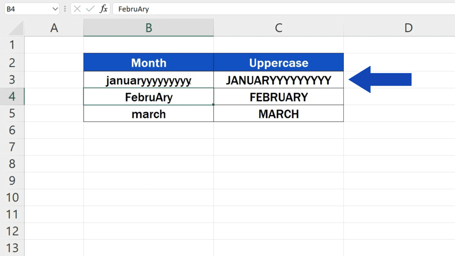 How to Change Lowercase to Uppercase in Excel
