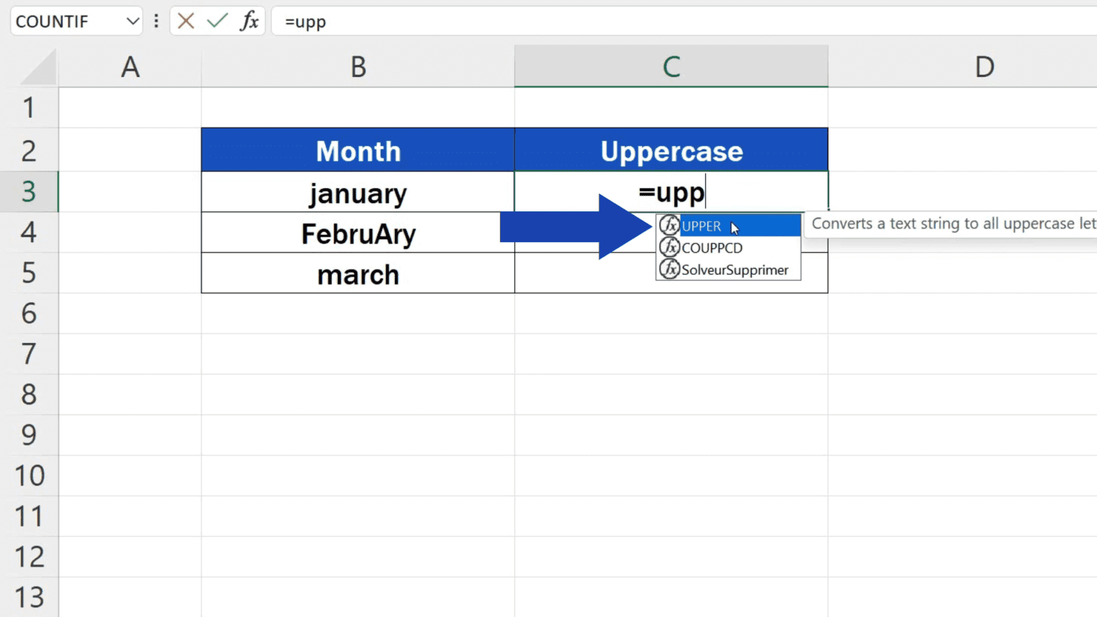 How to Change Lowercase to Uppercase in Excel