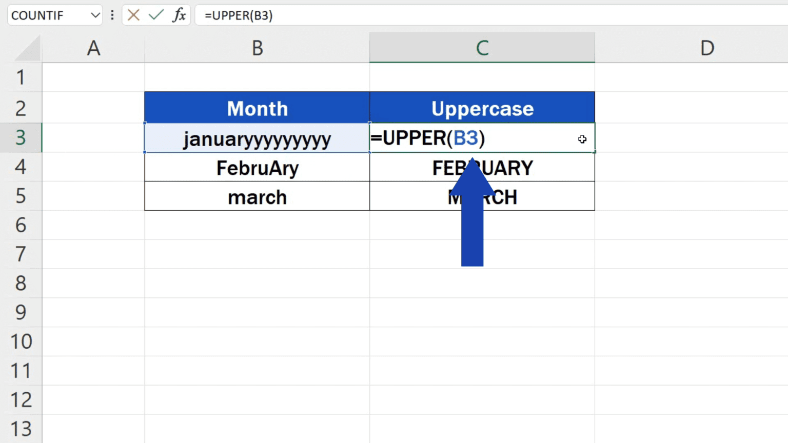 How to Change Lowercase to Uppercase in Excel