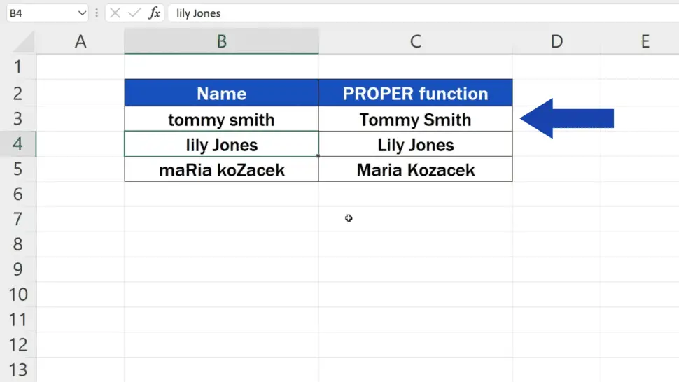 How to Capitalize First Letters in Excel