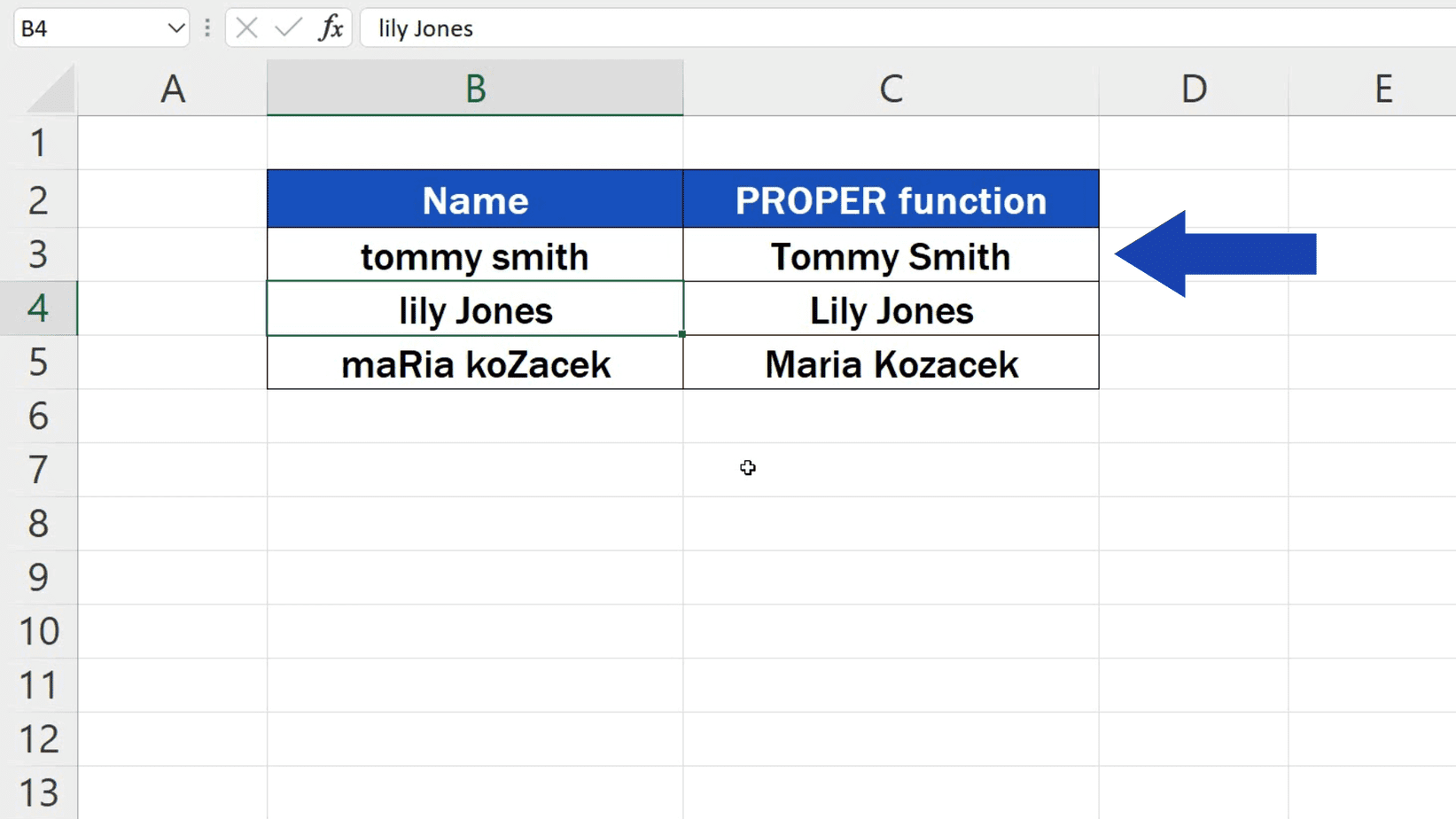 How to Capitalize First Letters in Excel