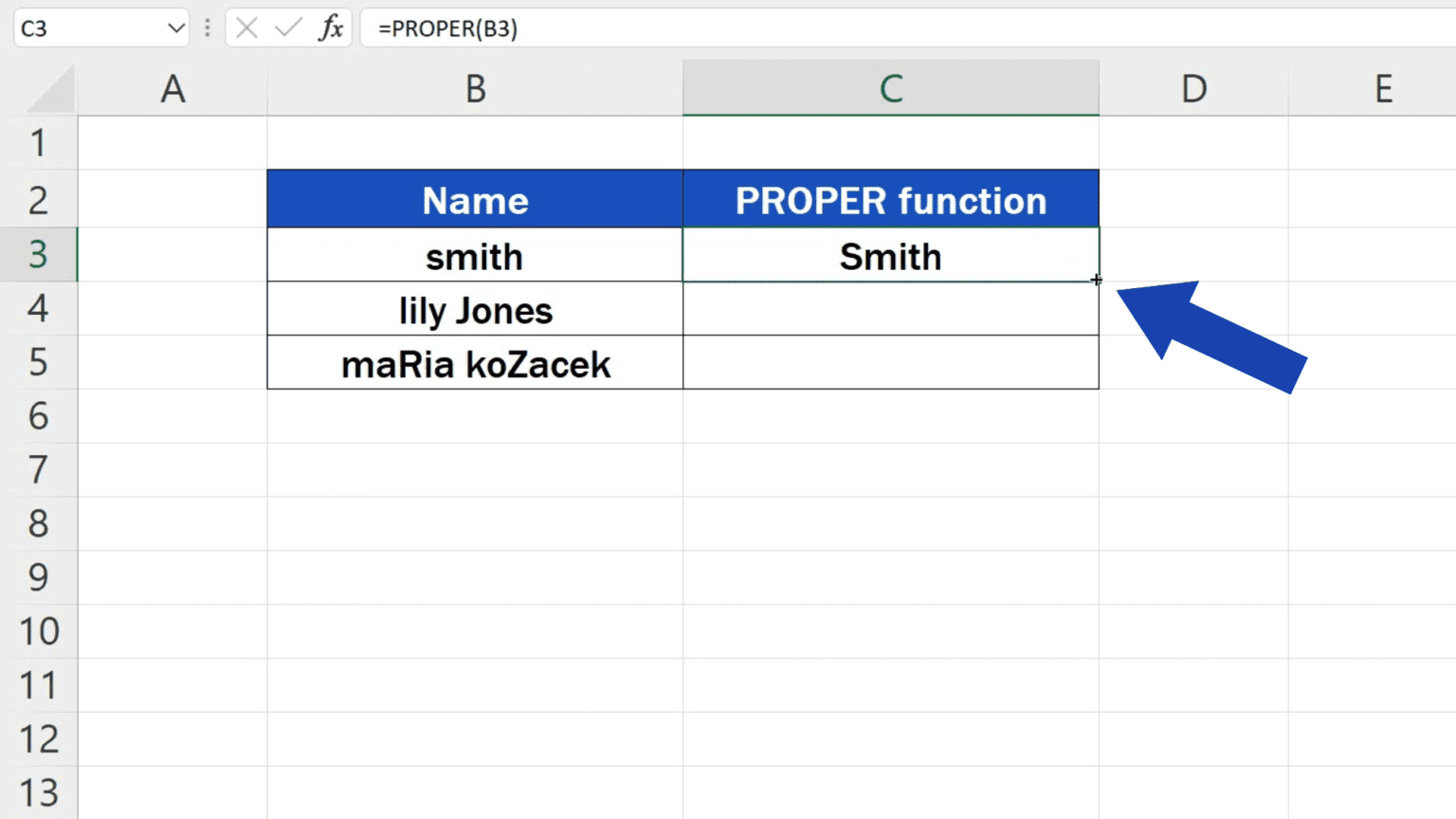 How to Capitalize First Letters in Excel
