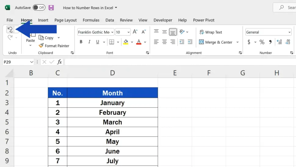 How to Number Rows in Excel