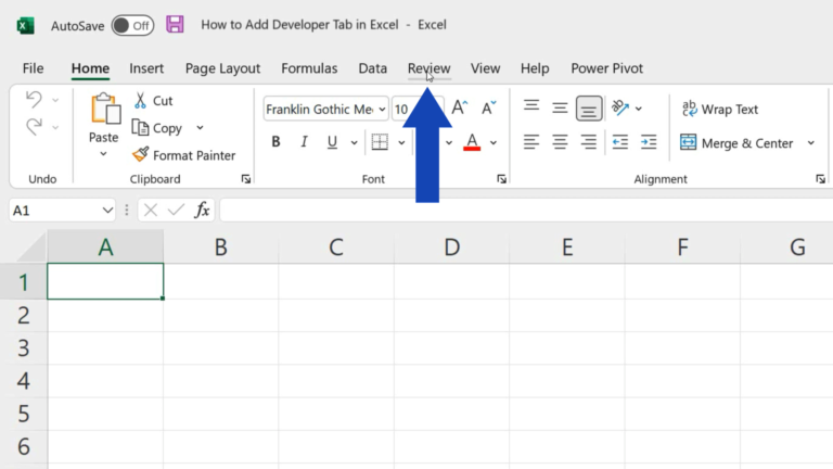 How to Add Developer Tab in Excel