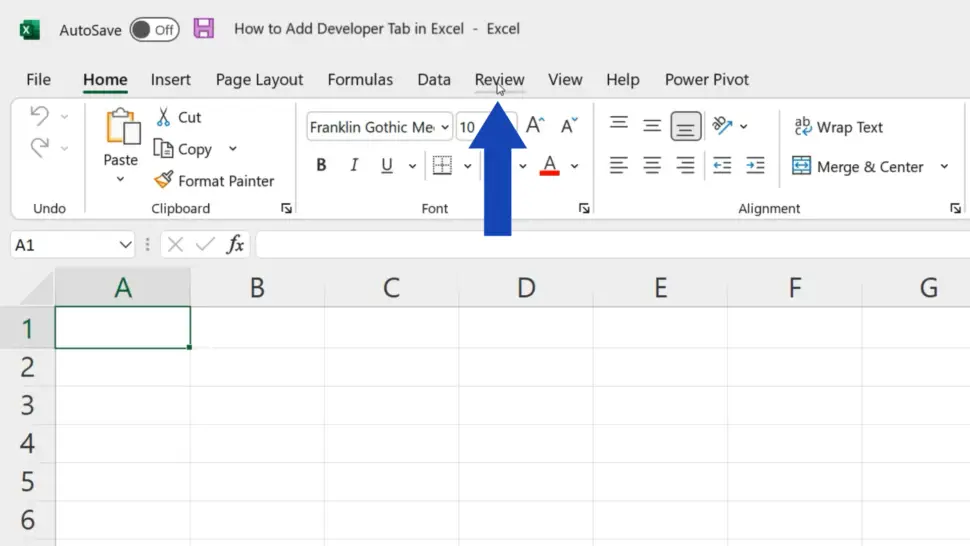 How to Add Developer Tab in Excel