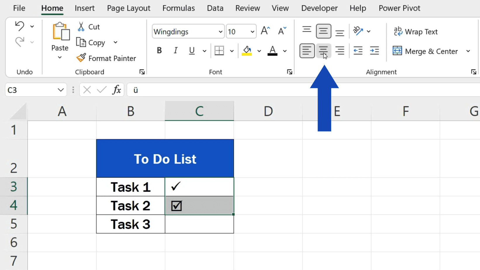 How to Insert a Check Mark in Excel