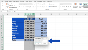 How to Resize Multiple Columns in Excel