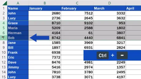 Shortcut Key to Delete Rows in Excel