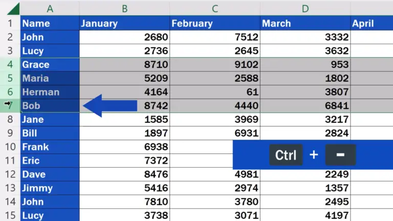 Shortcut Key to Delete Rows in Excel