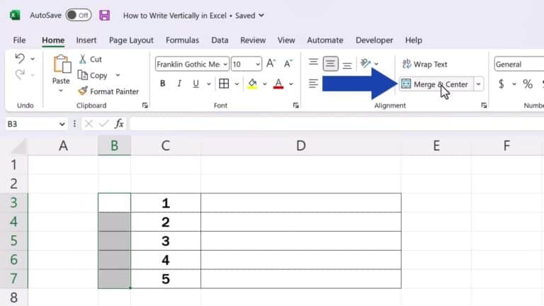 How to Write Vertically in Excel