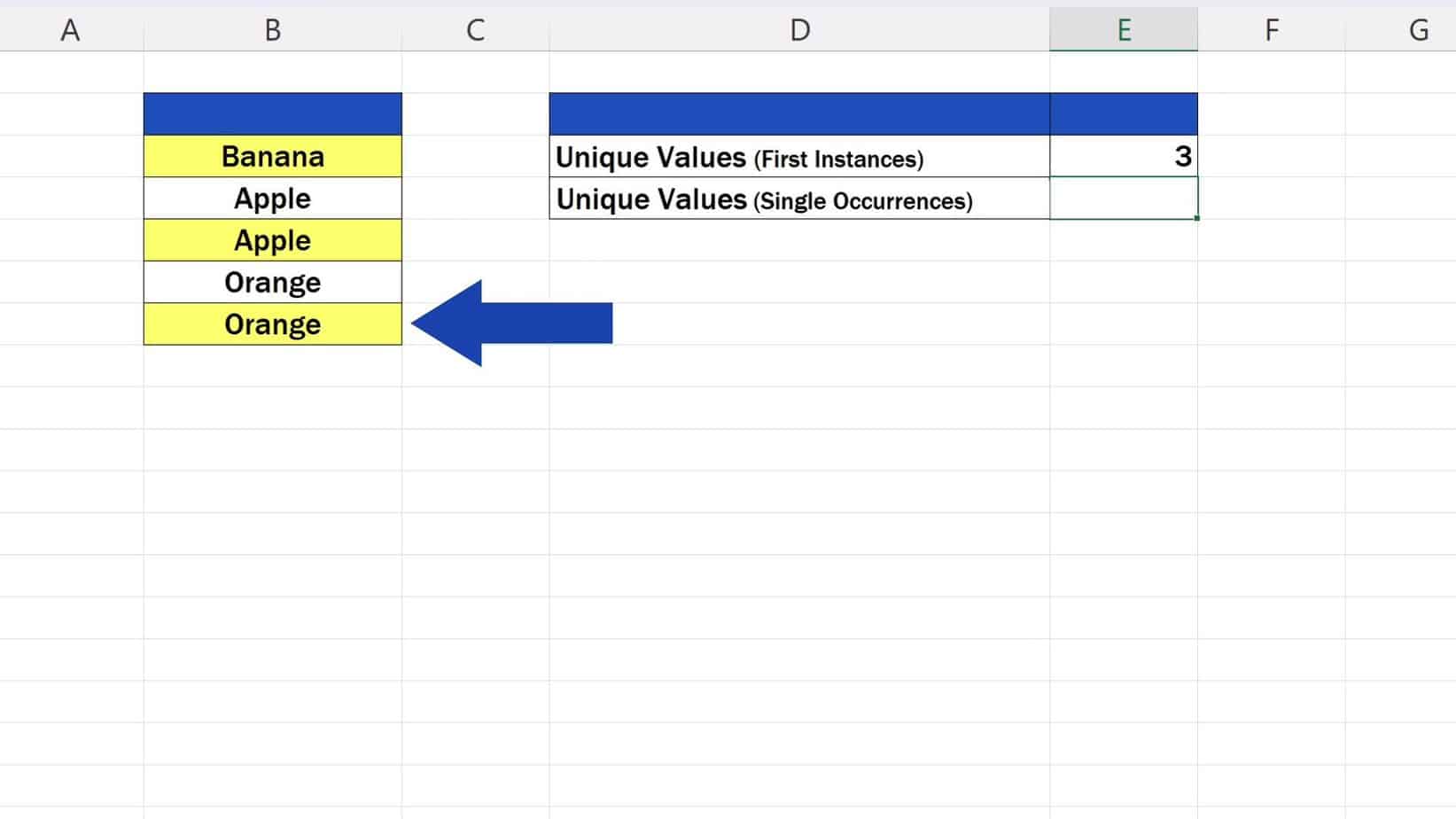 How to Count Unique Values in Excel