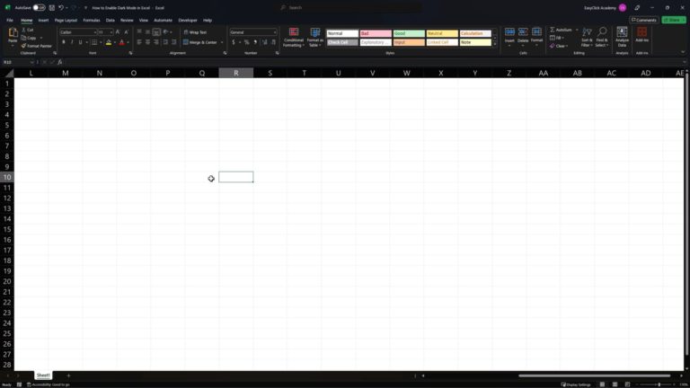 How to Enable Dark Mode in Excel (The Ultimate Guide) - EasyClick ...