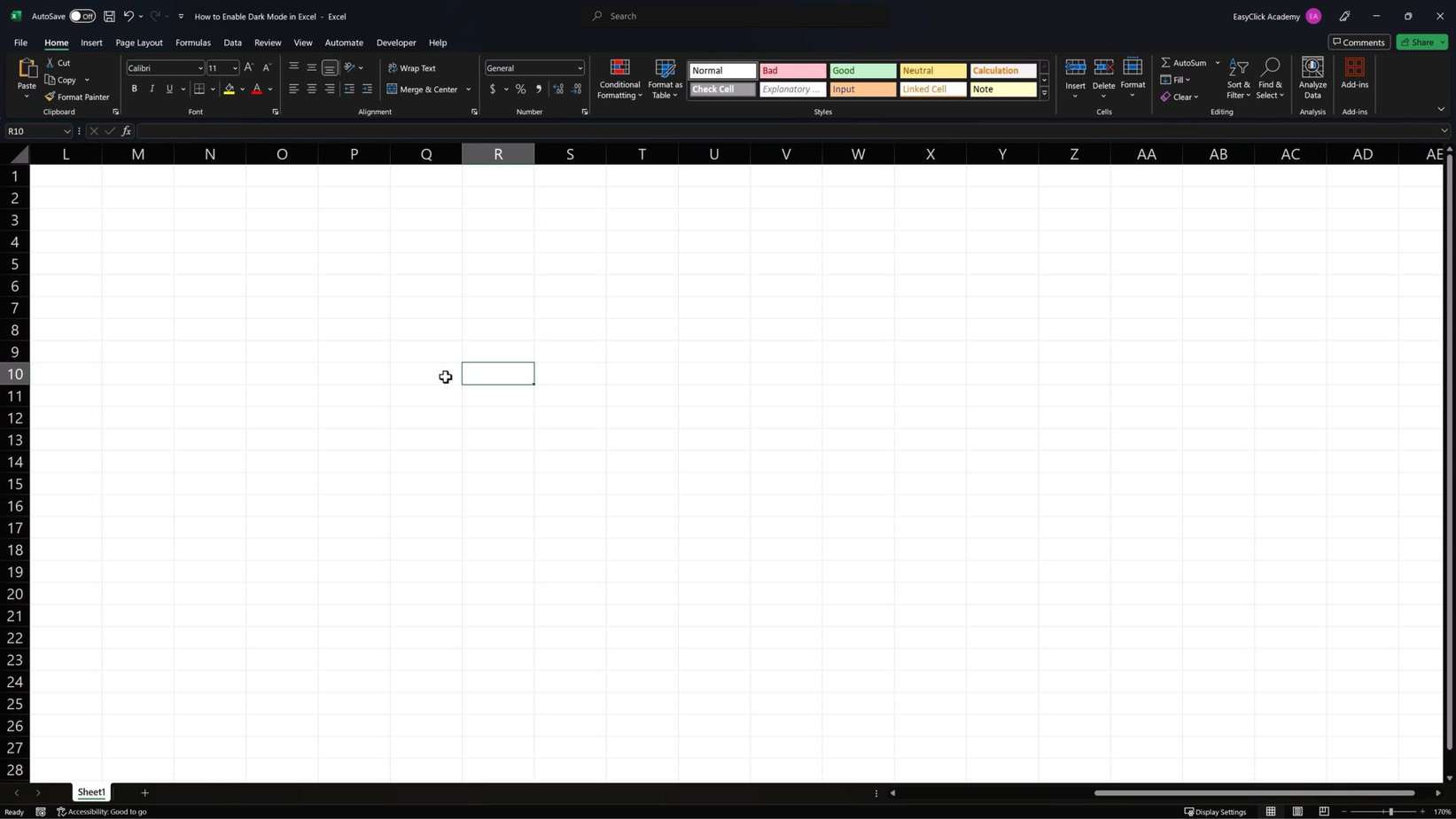 How To Enable Dark Mode In Excel The Ultimate Guide Easyclick Academyeasyclick Academy 