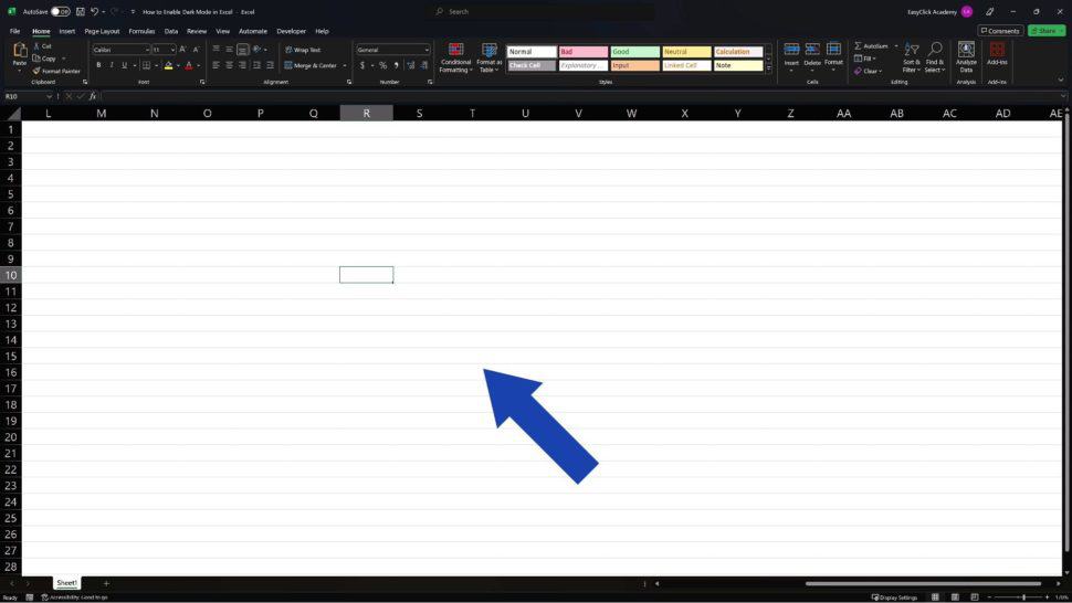 How to Enable Dark Mode in Excel (The Ultimate Guide) - EasyClick ...