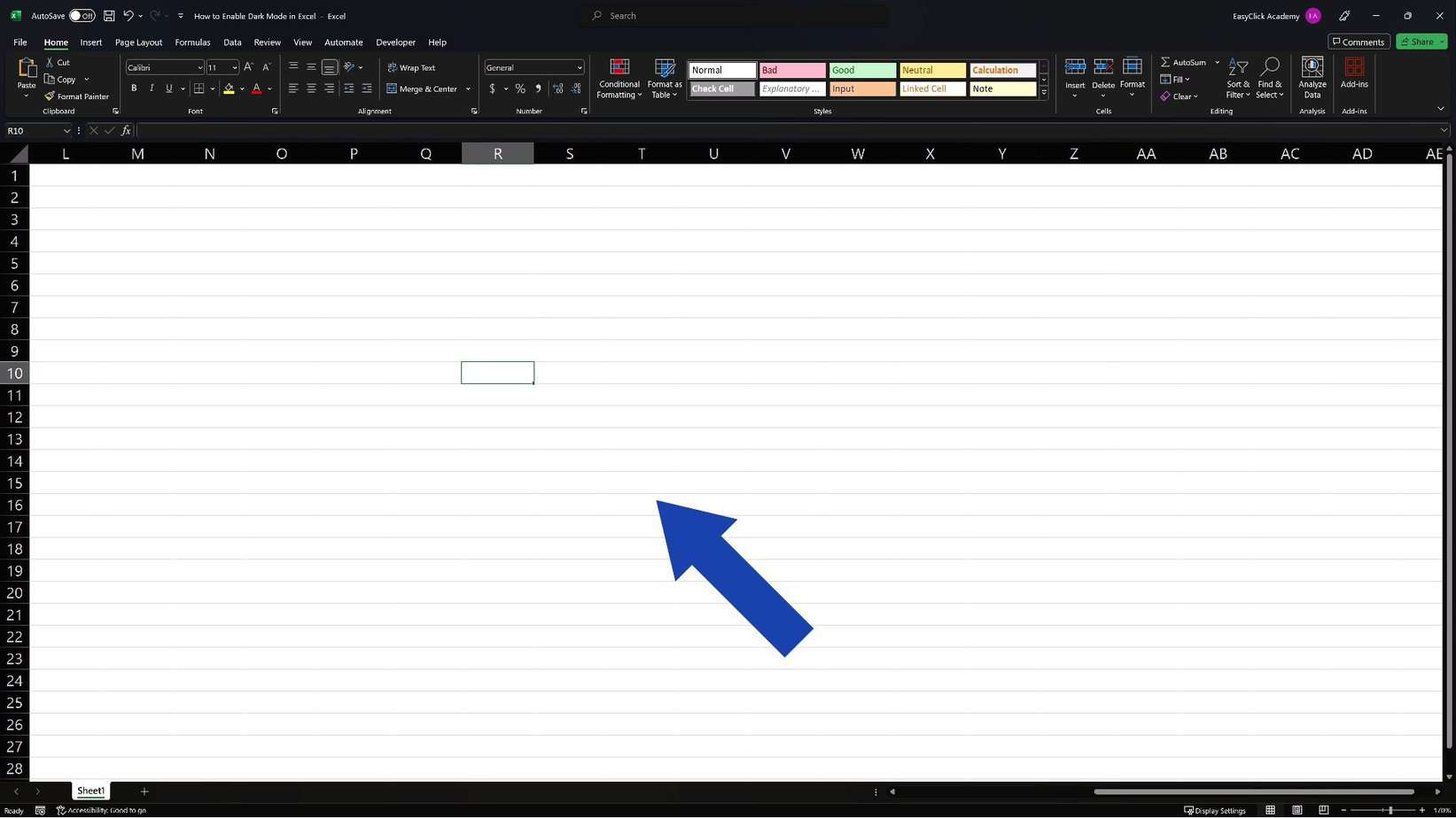 How to Enable Dark Mode in Excel (The Ultimate Guide) - EasyClick ...