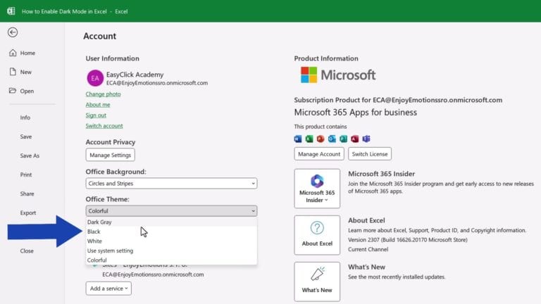 How to Enable Dark Mode in Excel (The Ultimate Guide) - EasyClick ...