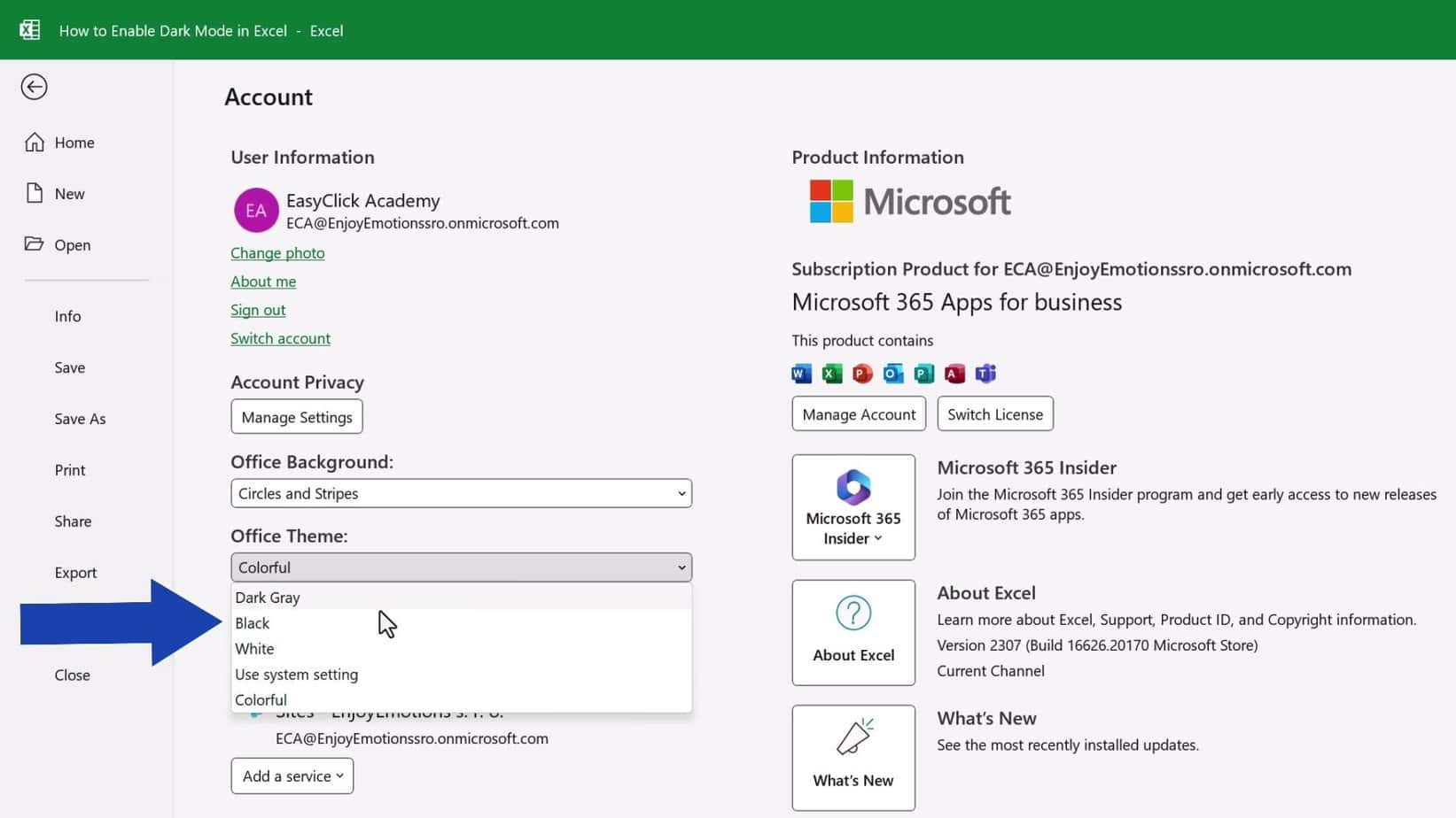 How to Enable Dark Mode in Excel (The Ultimate Guide) - EasyClick ...