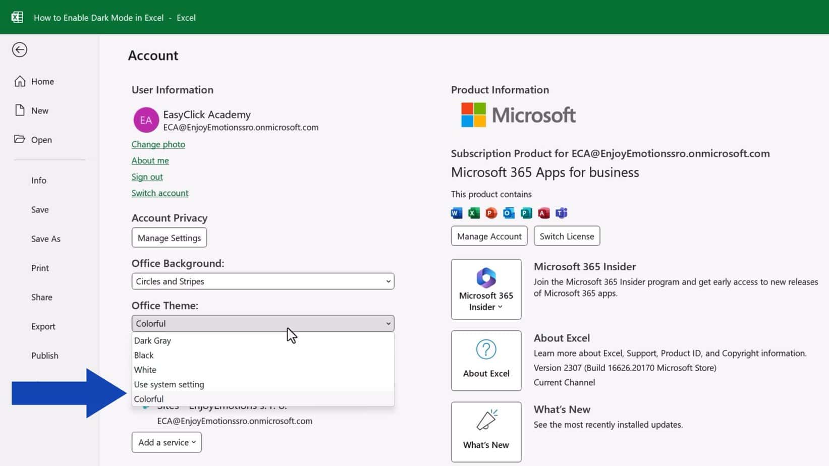 How to Enable Dark Mode in Excel (The Ultimate Guide) - EasyClick ...