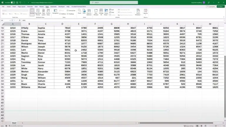 How To Freeze Multiple Rows In Excel Quick And Easy Easyclick Academyeasyclick Academy