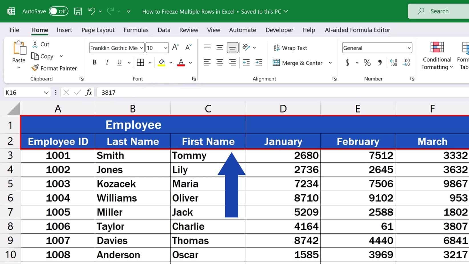 How To Freeze Multiple Rows In Excel Quick And Easy Easyclick Academyeasyclick Academy