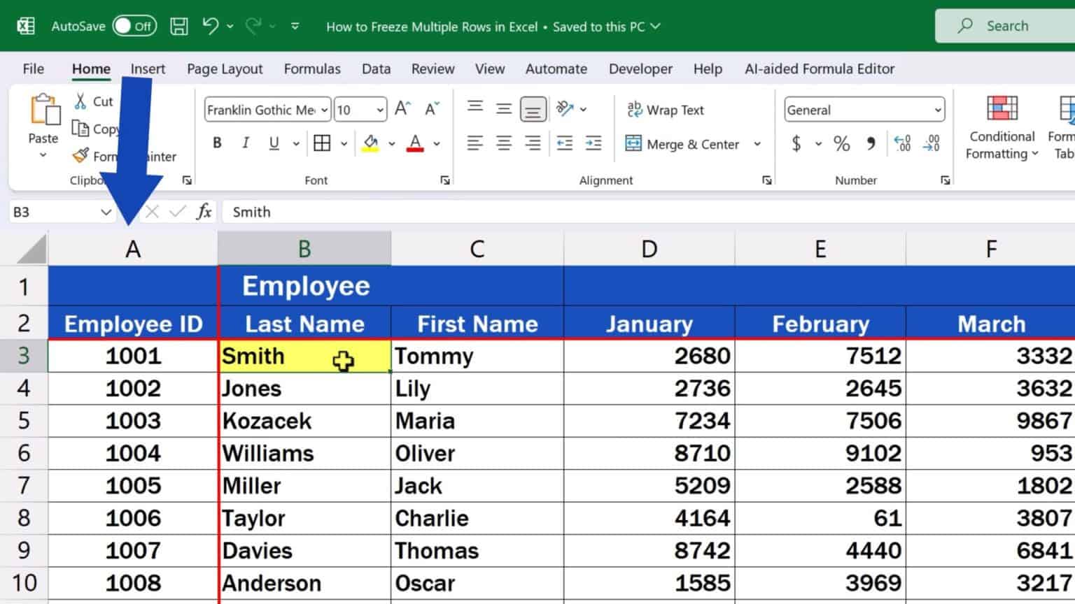 How To Freeze Multiple Rows In Excel Quick And Easy Easyclick Academyeasyclick Academy