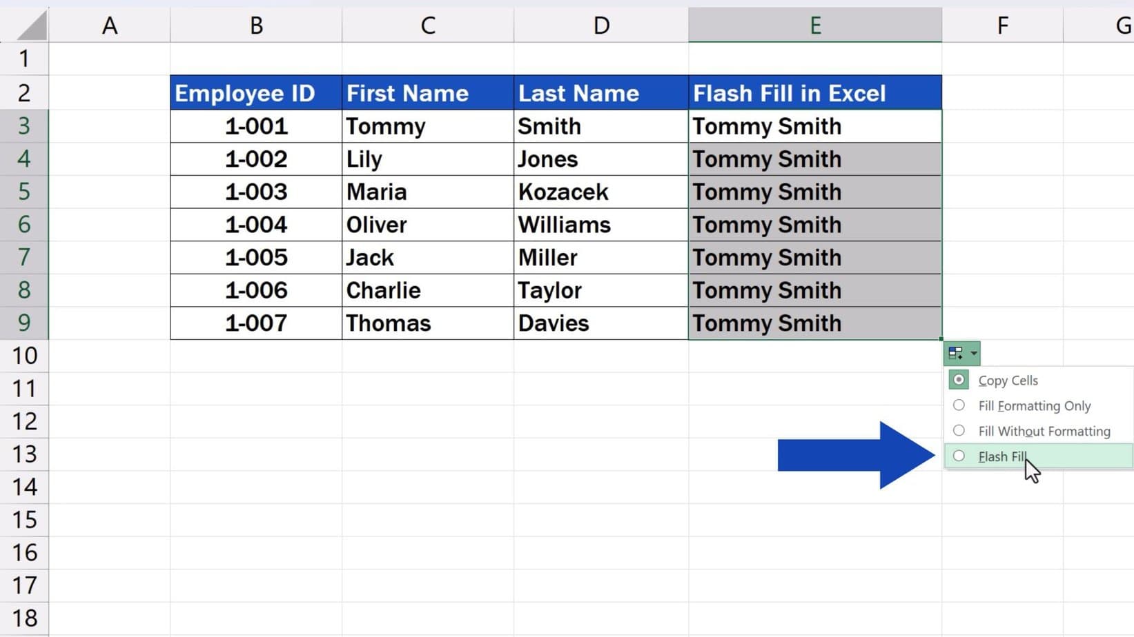 How to Use Flash Fill in Excel - EasyClick AcademyEasyClick Academy