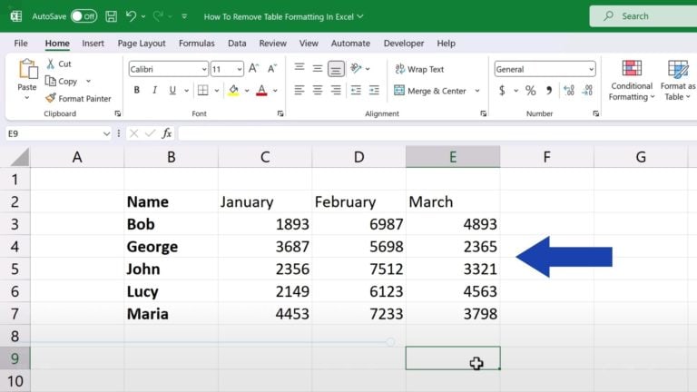 How to Remove Table Formatting in Excel
