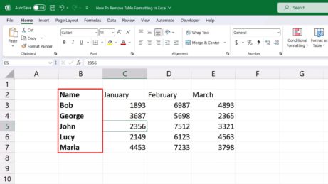 How to Remove Table Formatting in Excel